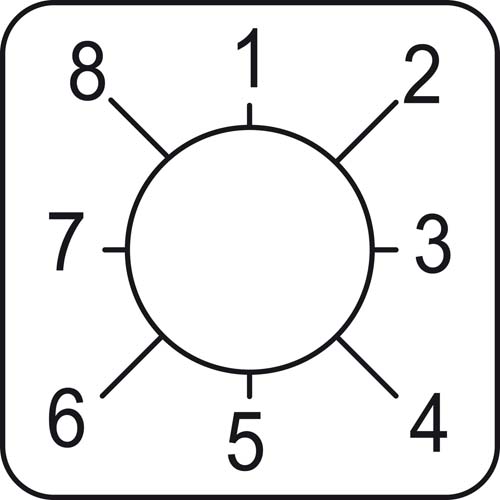 SE oznaka za grebenasti prekidač 1 do 8 – 45 x 45 mm