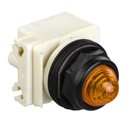 SE Pilot light Harmony 9001SK plastic polycarbonate domed amber 30mm LED yellow 120V