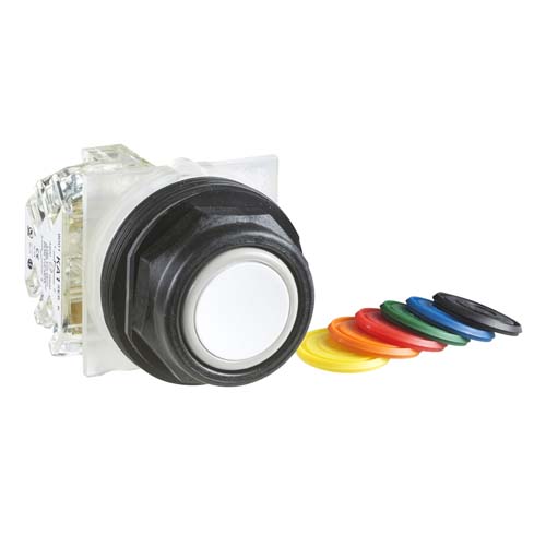 SE Push button Harmony 9001SK plastic flush 7 colours choice 30mm spring return 1 C/O