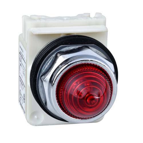 SE Pilot light Harmony 9001K metal polycarbonate domed red 30mm LED red 120V