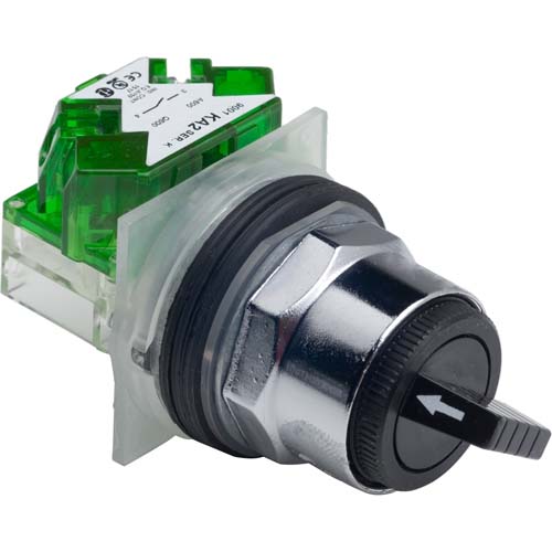 SE Selector switch Harmony 9001K metal standard handle black 30mm 2 positions stay put 1NO