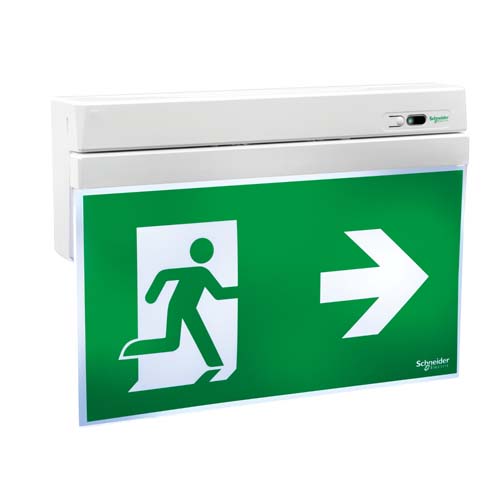 SE Emergency exit sign Exiway Smartexit Dicube maintained and non maintained 26m 1.5h white
