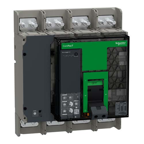 SE Circuit breaker ComPacT NS1250N 50kA at 415VAC 4P fixed manually operated MicroLogic 6.0 control unit 1250A