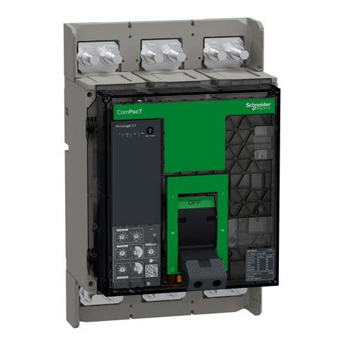 SE Circuit breaker ComPacT NS1250N 50kA at 415VAC 3P fixed manually operated MicroLogic 6.0 control unit 1250A