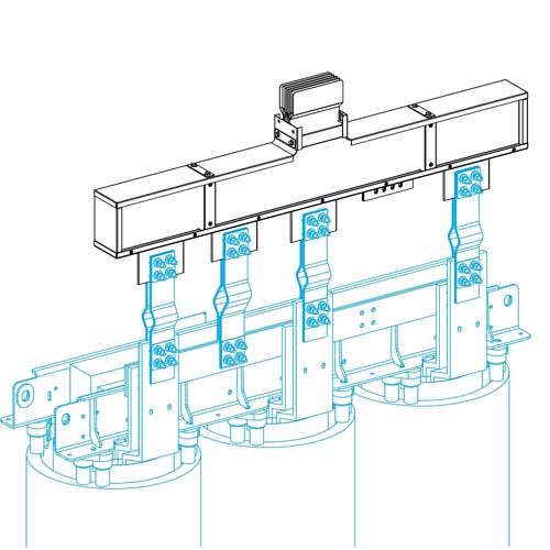 SE Feed unit for dry type transformers Canalis KTC copper 2000A 3L+N+PER high Icw made to measure N3 RAL9001