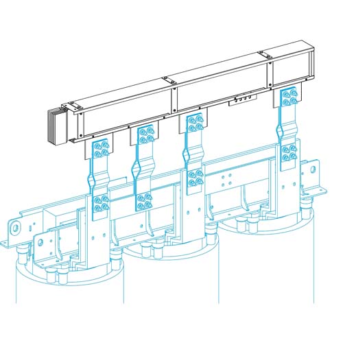 SE Feed unit for dry type transformers Canalis KTC copper 2000A 3L+N+PER high Icw made to measure N2 RAL9001