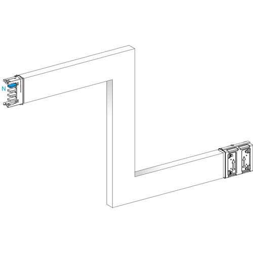 SE Zed Canalis KSA400 aluminium 400A all sides made to measure upward/downward 3L+N+PE white RAL9001