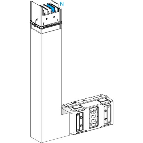 SE Elbow Canalis KSA630 aluminium 630A side B made to measure to go upward 3L+N+PE white RAL9001