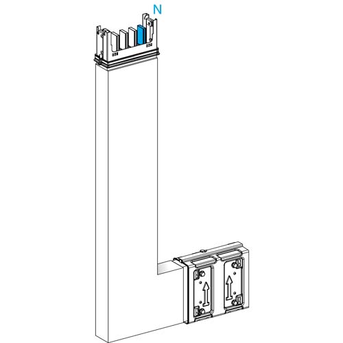 SE Elbow Canalis KSA400 aluminium 400A side B made to measure to go upward 3L+N+PE white RAL9001