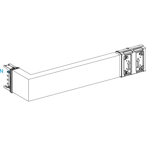 SE Elbow Canalis KSA400 aluminium 400A side A made to measure turns right 3L+N+PE white RAL9001