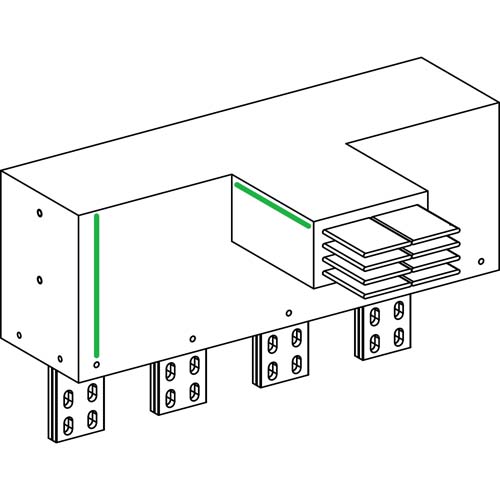 SE Flat elbow feed unit Canalis KRC copper 3200A 3L+N/3L+PE/3L+PEN made to measure flat connection pads RAL7030