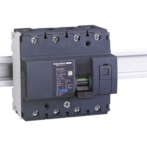 SE Miniature circuit breaker (MCB) Acti9 NG125H 4P 63A C curve 36kA (IEC/EN 60947-2)