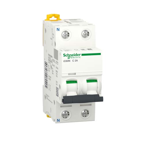 SE Miniature circuit breaker (MCB) Acti9 iC60N 1P+N 2A C curve 6000A (IEC/EN 60898-1) 50kA (IEC/EN 60947-2)