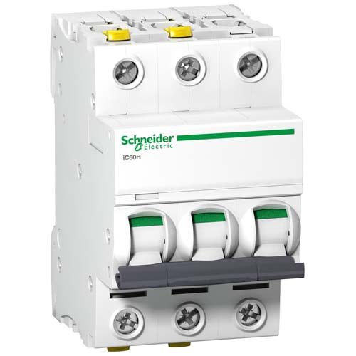SE Miniature circuit breaker (MCB) Acti9 iC60H 3P 20A C curve 10000A (IEC 60898-1) 15kA (IEC 60947-2) double term.