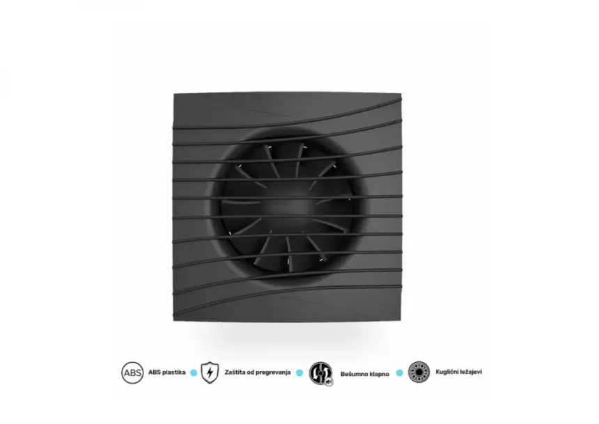 ERA VENTILATOR F100 SILENT 4C CRNI