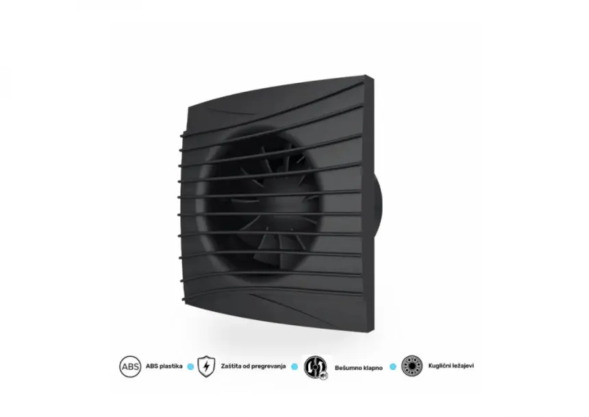 ERA VENTILATOR F125 SILENT 5C CRNI