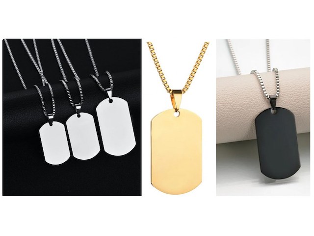 Nakit Dog Tag Army Ogrlica Sa Plocicom Model 12