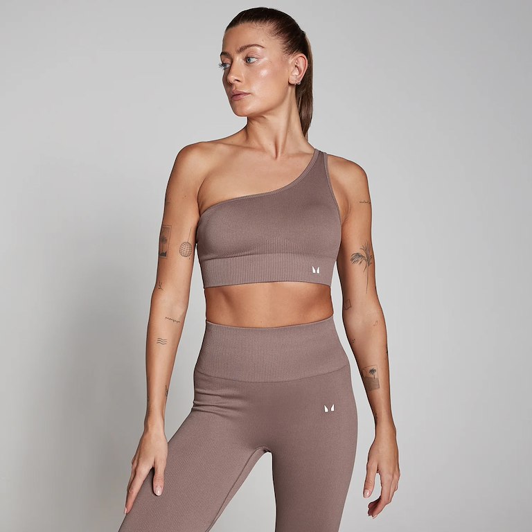 MP Women's Tempo Rib Seamless Asymmetric Bra - ženski grudnjak - boja lešnika