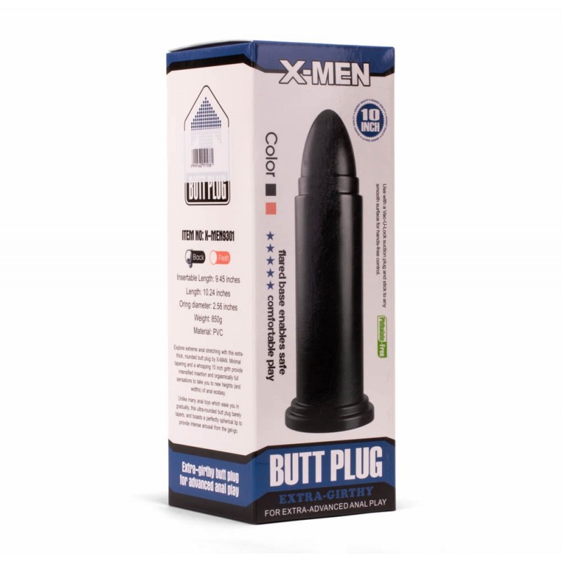 X-MEN 10" Huge Butt Plug Black 2, XMEN000084 / 7362