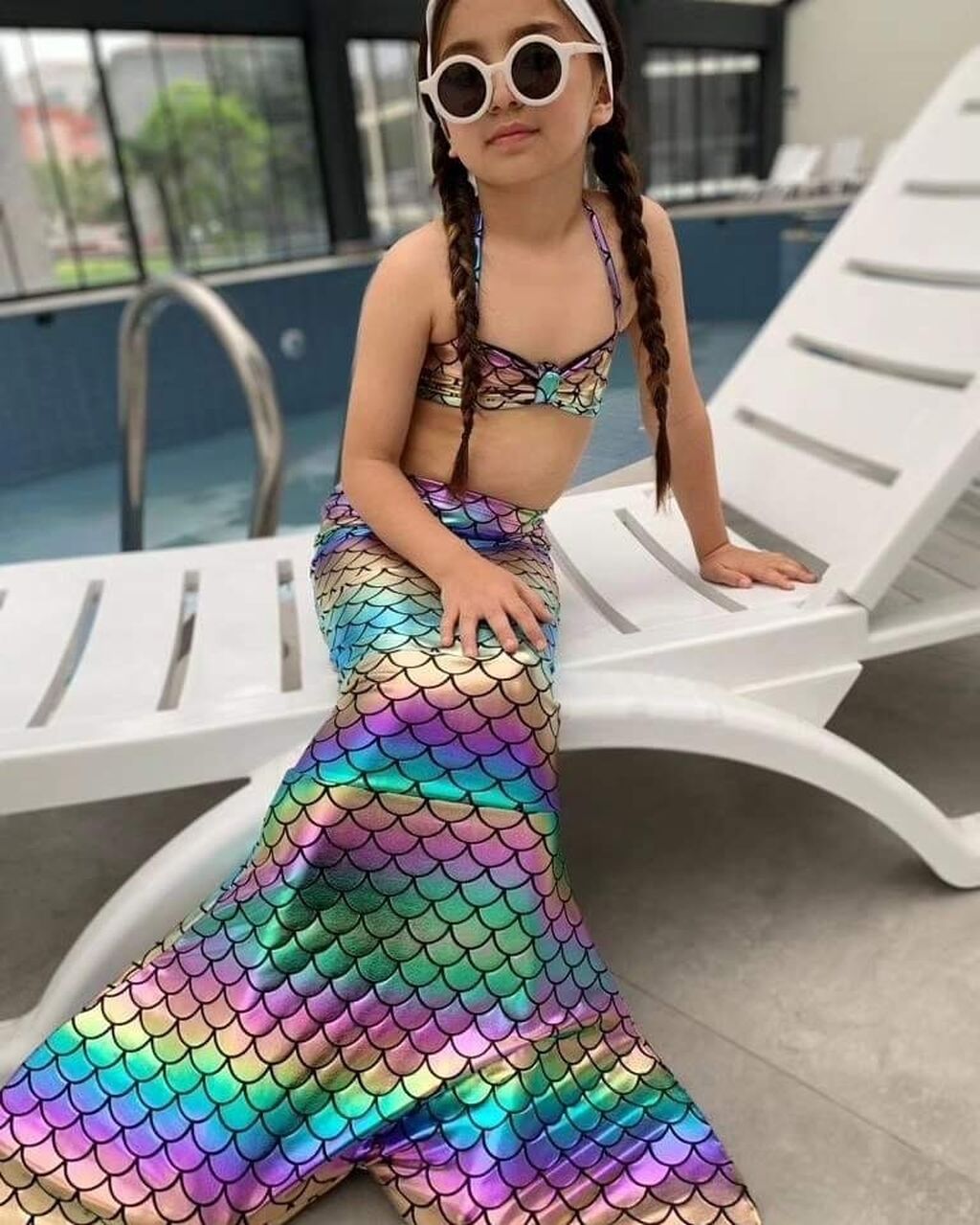 Trodelni sirena kupaći kostimi za devojčice uzrasta od 2 do 14, u