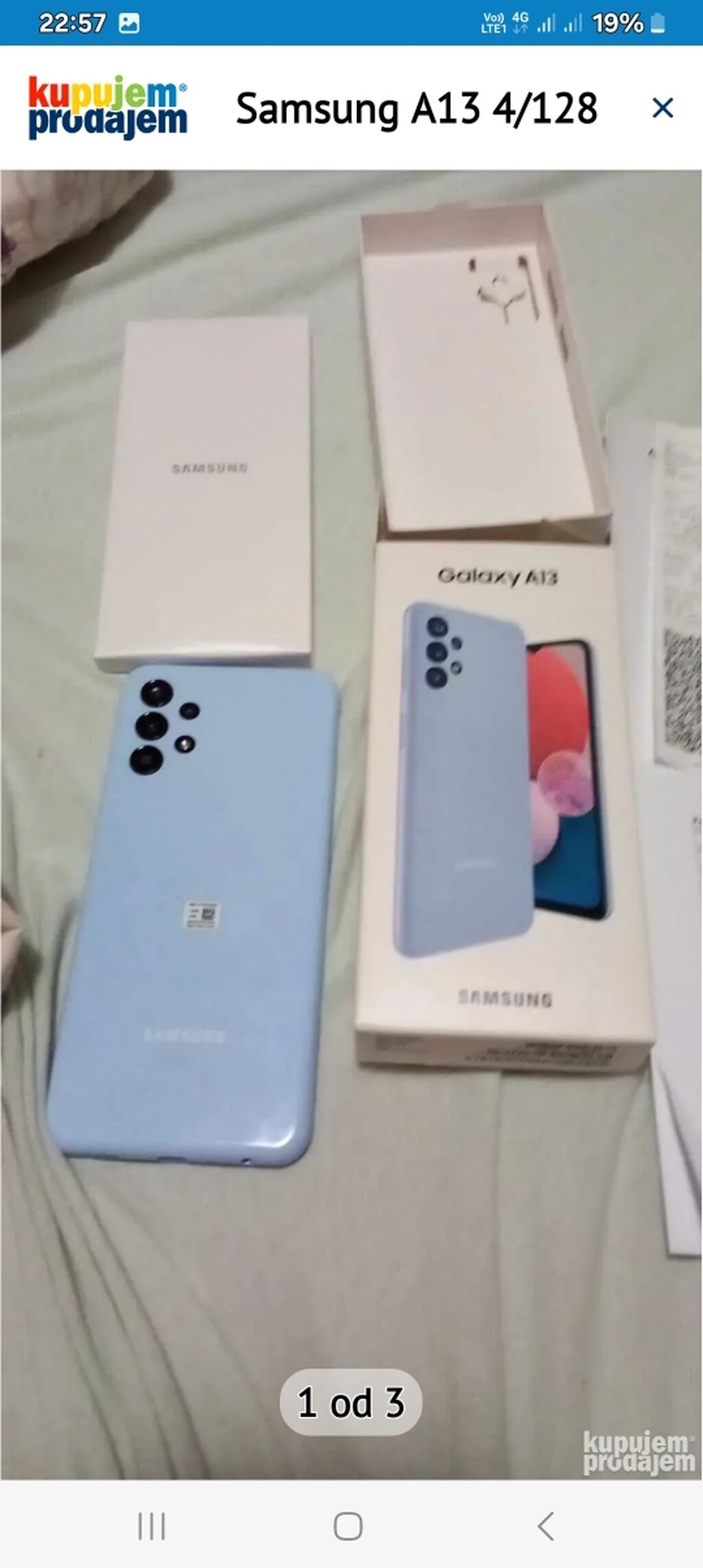 Samsung Galaxy A13, 128 GB, bоја - Svetloplava, Garancija, Otisak prsta, Dual SIM