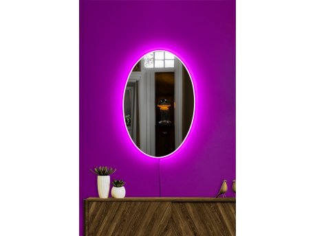 HANAH HOME OGLEDALO SA LED OSVETLJENJEM ELLIPTICAL SINGLE 30X40 CM PINK