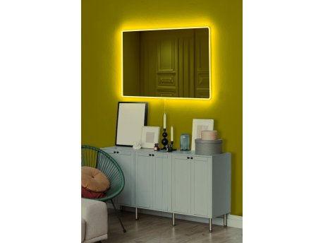 HANAH HOME OGLEDALO SA LED OSVETLJENJEM RECTANGULAR 40X60 CM YELLOW