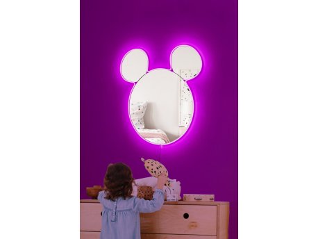 HANAH HOME OGLEDALO SA LED OSVETLJENJEM MICKEY SILVER PINK