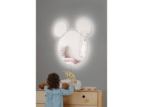 HANAH HOME OGLEDALO SA LED OSVETLJENJEM MICKEY SILVER WHITE