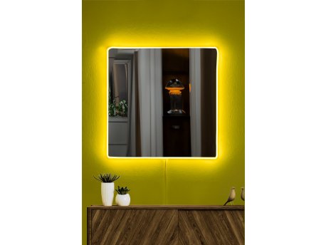 HANAH HOME OGLEDALO SA LED OSVETLJENJEM SQUARE 50X50 CM YELLOW