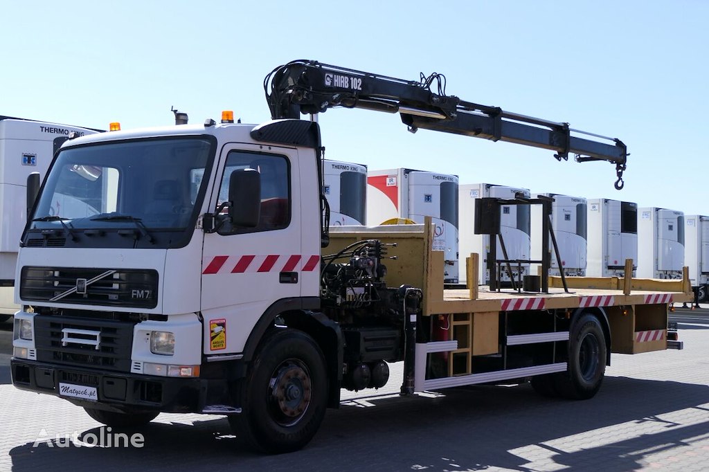 Volvo FM 290 / 4x2 / SKRZYNIOWY - 7,15 m / + HDS HIAB 102 wysów : 7,6 kamion platforma