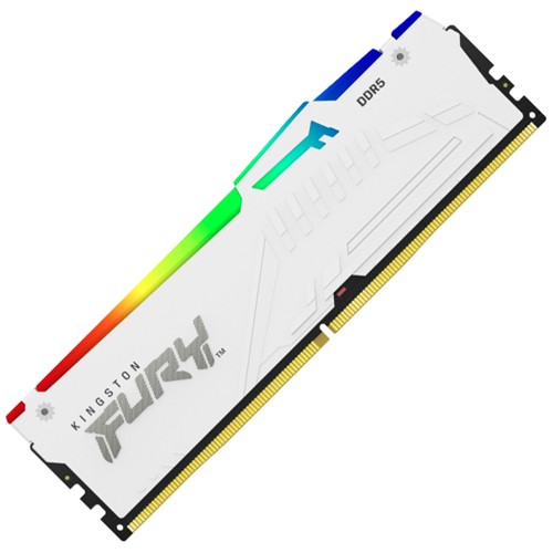 Kingston 16GB (1x16GB) DDR5 6400MT/s CL32 FURY Beast White RGB XMP DIMM memorija | KF564C32BWA-16