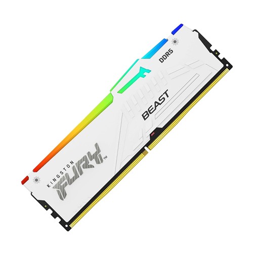 Kingston 16GB (1x16GB) DDR5 6800MT/s CL34 FURY Beast White RGB XMP DIMM memorija | KF568C34BWA-16