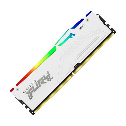 Kingston 64GB (2x32GB) DDR5 6400MT/s CL32 FURY Beast White RGB XMP DIMM memorija | KF564C32BWAK2-64