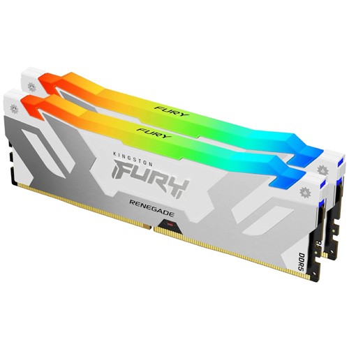 Kingston 32GB (2x16GB) DDR5 8000MT/s CL38 FURY Renegade Silver/White RGB XMP DIMM memorija | KF580C38RWAK2-32