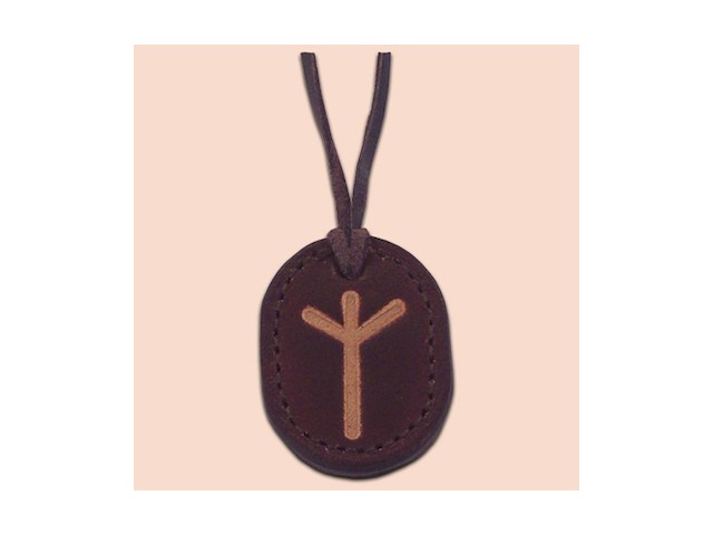 Kožna ogrlica runa amulet Algiz