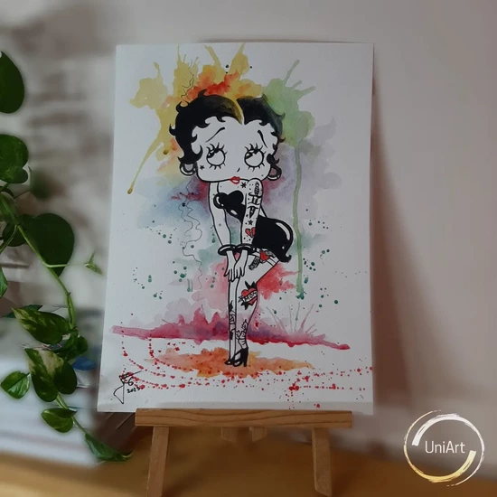 Slika-Betty Boop tattooed- aquarelle