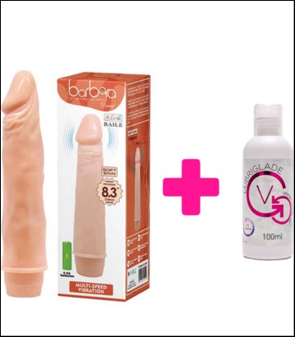 Realisticni vibrator soft skin + lubrikant