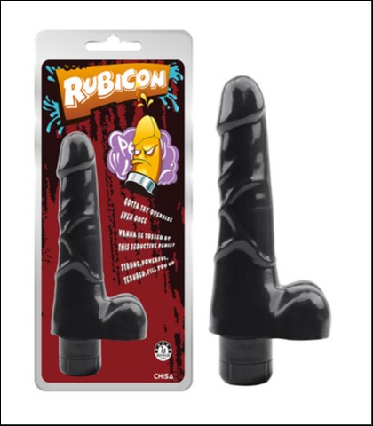 Crni vibrator sa testisima - 13cm - rubicon verve