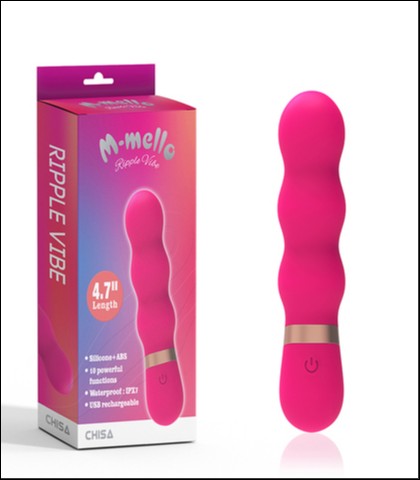 Silikonski roze vibrator - 12cm - ripple vibe