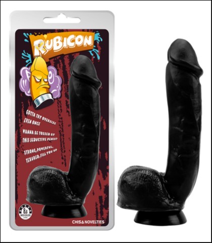 Crni dildo sa testisima - 22cm