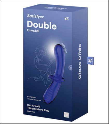 Satisfyer double crystal glass dildo blue