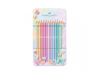 FABER-CASTELL Drvene bojice Grip Sparkle pastel metalna kutija 1/12