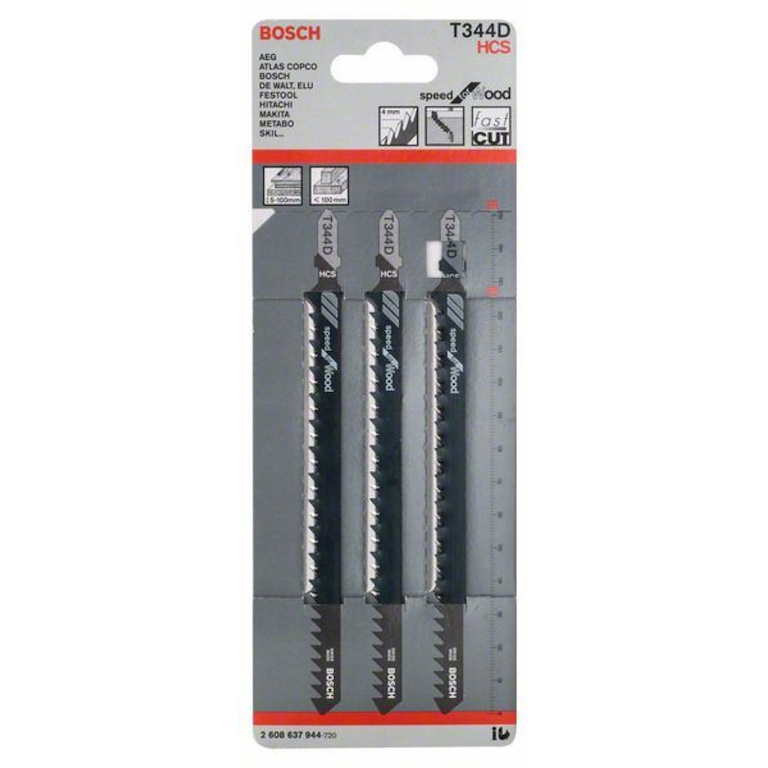 Bosch – 3 x List ubodne testere T 344 DF Speed for Wood – 2608637944