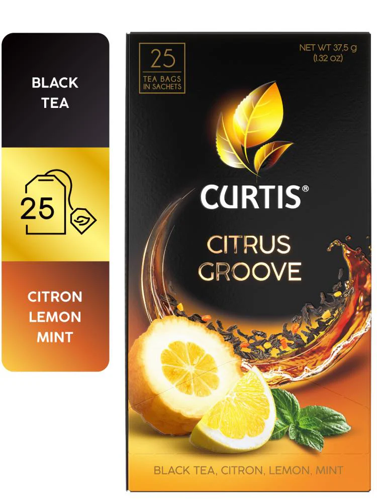 CURTIS Citrus Groove – Crni čaj sa limunom, citronom i nanom, 25x1,5g