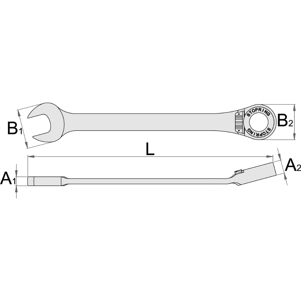 Unior – Ključ viljuškasto-okasti sa čegrtaljkom za rad na visini 15mm 160/2-H – 626396