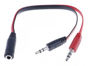 FAST ASIA Adapter Audio 3.5mm stereo jack (M) na 2x3.5mm stereo jack (2xM)