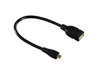 HAMA USB kabl, micro-B muški na USB-A ženski, 15cm, 78426