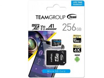 TEAM GROUP MICRO SDXC 256GB UHS-I ELITE +SD Adapter TEAUSDX256GIV30A103