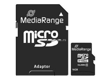 MEDIARANGE Memorijska kartica MicroSDHC 16GB MR958 + SD adapter C10